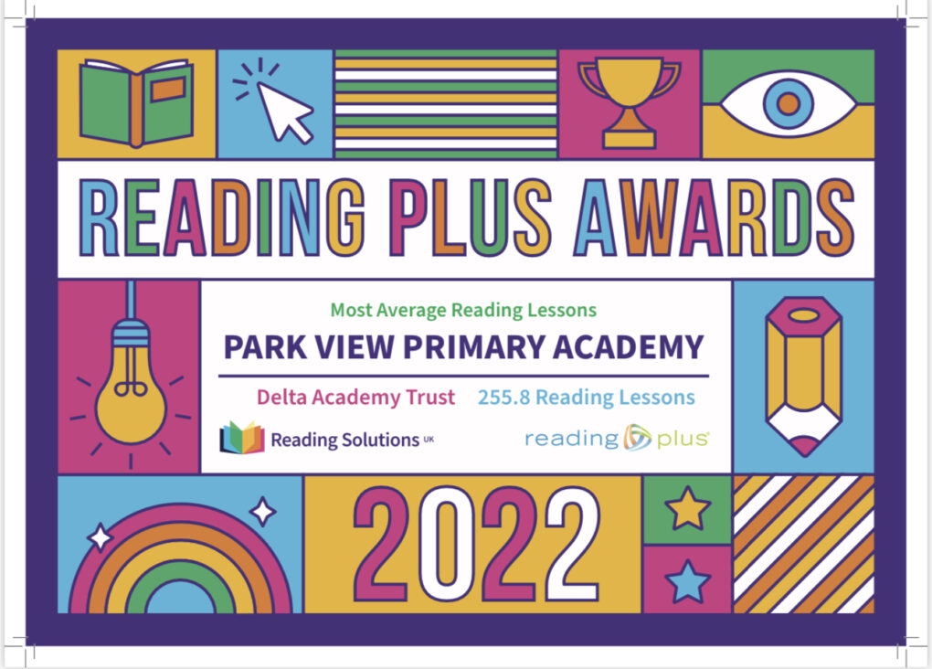 National Reading Plus Awards - Park View Primary Academy